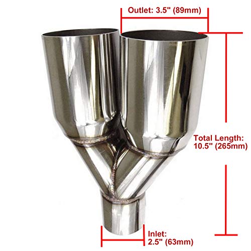 Snapklik.com : Universal Dual Exhaust Tip Straight Cut 2.5 Inlet 3.5 ...