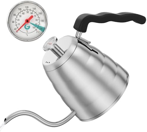 Amazon.com: Coffee Gator Gooseneck Kettle with Thermometer - 40oz ...