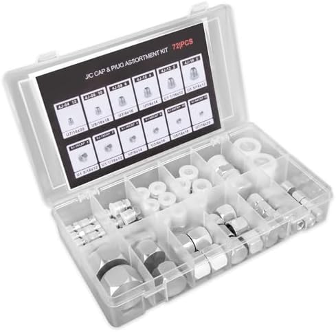 Amazon.com: 72 Pcs JIC 37° Plug and Cap Kit, Flare Threads Hydraulic ...