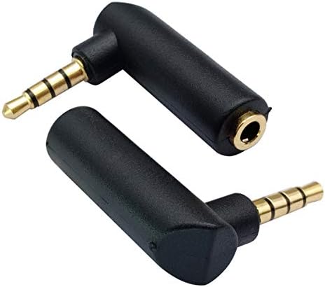 3.5mm Angle Male to Female Audio Adapter, 90 Degree Right Angle Gold ...