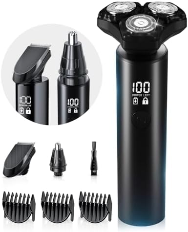 Electric Razor for Men - Removable Magnetic 3D Electric Shaver, 10,000 ...