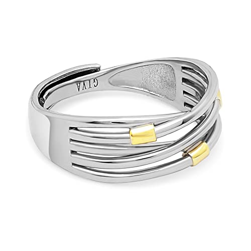 GIVA 925 Sterling Silver 18k Gold Plated Weave Ring, Adjustable | Rings ...