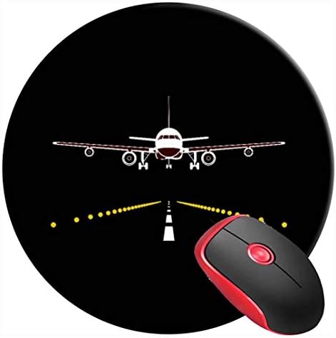 Amazon.com : Mouse Pad Airplane Landing On Runway, Round Mousepad, Non ...