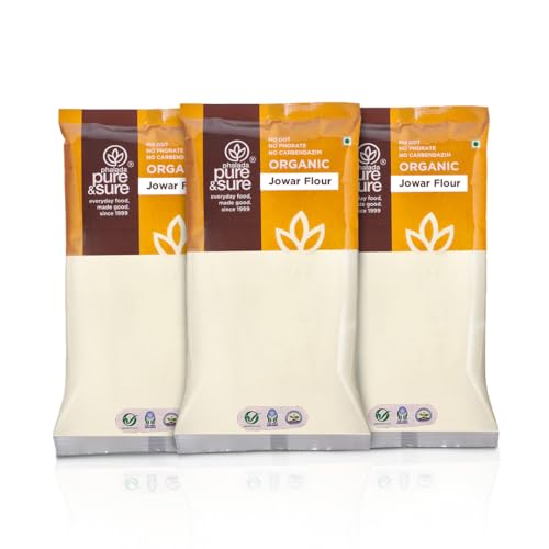 Phalada Pure & Sure Organic Jowar Flour 1.5 Kg (500gm X Pack of 3) |100 ...