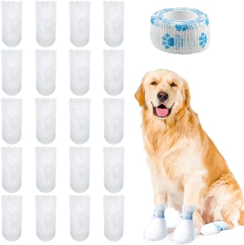 20Pcs Disposable Dog Socks, Dustproof Waterproof Dog Shoes Stop Licking ...