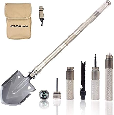 edealing Military Folding Shovel, Multitool Portable Compact Tactical ...