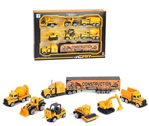 Buy MOROVIK Mini Die Cast Metal 7 Pcs Vehicle Trucks Toys Play Set for ...