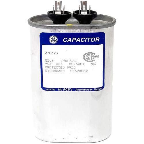 GE Capacitor Oval 22 22uf MFD 280 vac Volt 27L673: Amazon.com: Tools ...