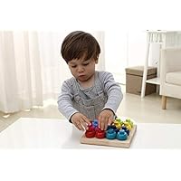 Amazon.com: Babe Rock Wooden Color Sorting Stacking Rings Board ...