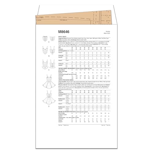 McCall's M8646 Sewing Pattern for Misses' Corsets