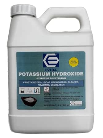 Potassium Hydroxide Flakes/Potash, 2 lb (907 g) Food Grade for Soap ...