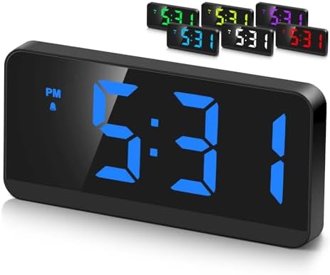 321Wasay Digital Alarm Clocks Bedside, Small LED Electric Desk Clock ...