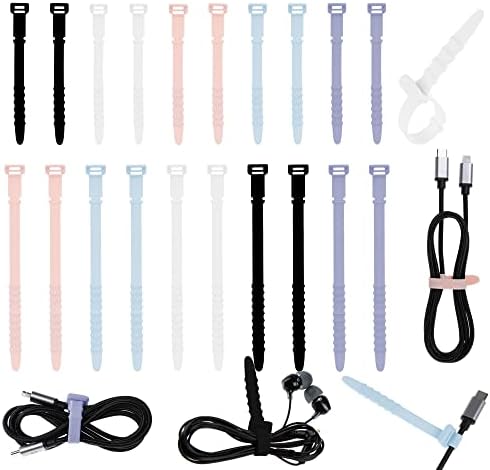 Amazon.com: Neepanda 25Pcs Reusable Cable Zip Ties, 2 Sizes Elastic ...