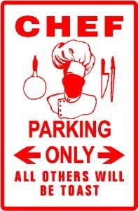 Amazon.com: Chef Parking Cook Food Diet Fun Sign : Home & Kitchen