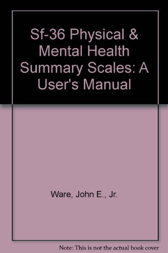 Amazon | Sf-36 Physical & Mental Health Summary Scales: A User's Manual ...