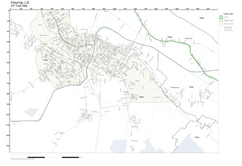 ZIP Code Wall Map of Houma, LA ZIP Code Map Laminated: Amazon.com ...