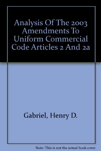 『Analysis Of TheAmendments To Uniform Commercial Code - 読書メーター