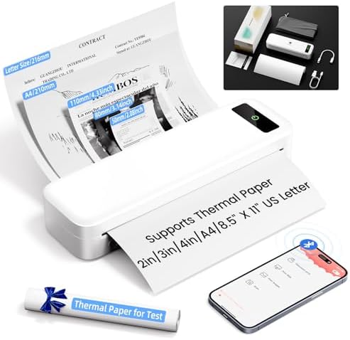 ASprink M835 Portable Thermal Printer - Wireless Portable Printer for ...