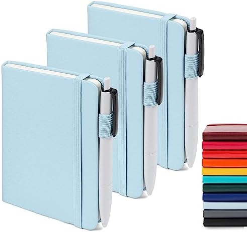 feela 3 Pack A6 Pocket Notebooks, Hardback Lined Small Notebooks with ...