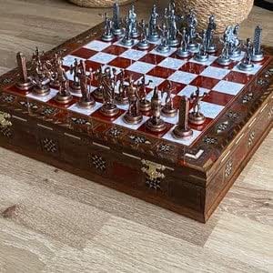 Amazon.com: Luxury Chess Set Antique Roman Chess Pieces Personalized ...