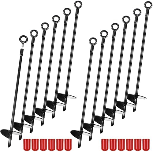 Amazon.com : Yaocom 6 Pcs 40 Inch Extra Long Ground Anchor 4" Wide ...