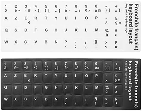 VGOL 2PCS French Keyboard Stickers Self-Adhesive PVC Non Transparent ...