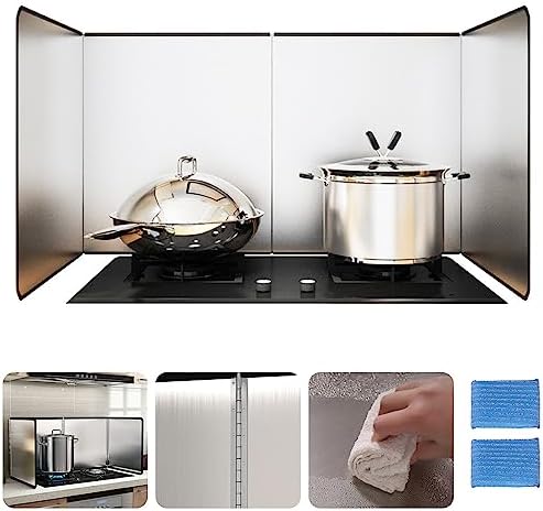 Aisny Kitchen Splash Plate, 3-Sided Stainless Steel Splash Guard ...