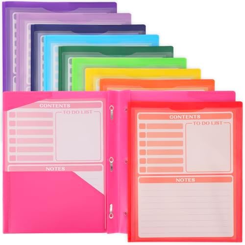 Amazon.com : EOOUT 10pcs Heavy Duty Plastic Folders with Prongs and ...