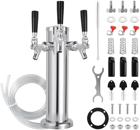 Amazon.com: MRbrew Dual Faucet Beer Tower Draft Beer Kegerator Tower ...