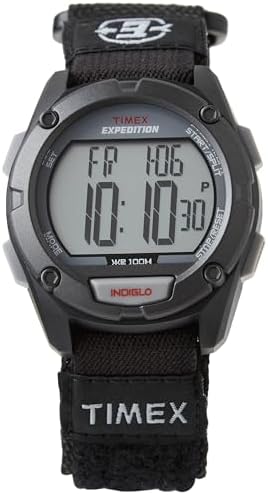 Timex Men's T49949GP Expedition Chrono Alarm Timer Black Velcro Watch ...