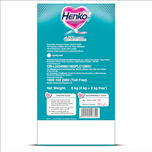 Henko Matic Front Load Detergent Powder 4KG + 2KG | Laundry Detergent ...