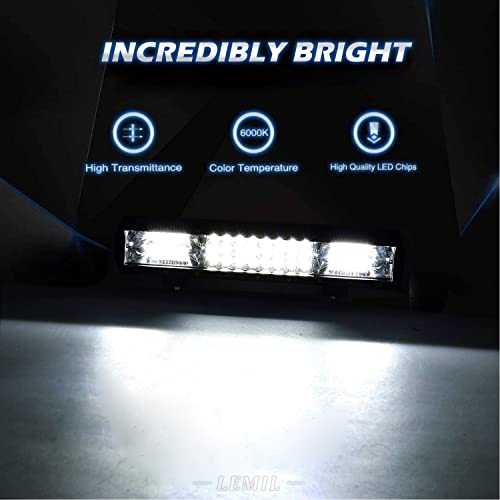 LEMIL LED Light Bar 15" 216W Magnetic Light Bar Triple Row Lights ...