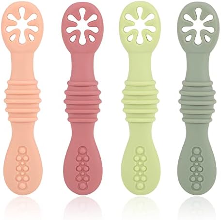 ChooMee Baby Starter Spoon | 100% Silicone DualFlex - Firm Handle to ...