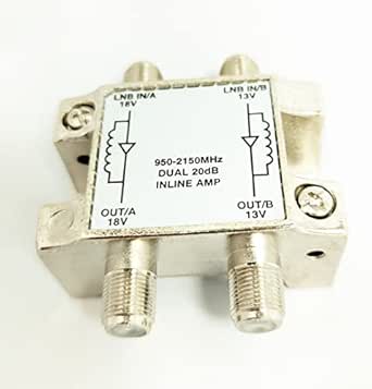 Amazon.com: Dual Digital Satellite TV Amplifier Signal Booster for Bell ...