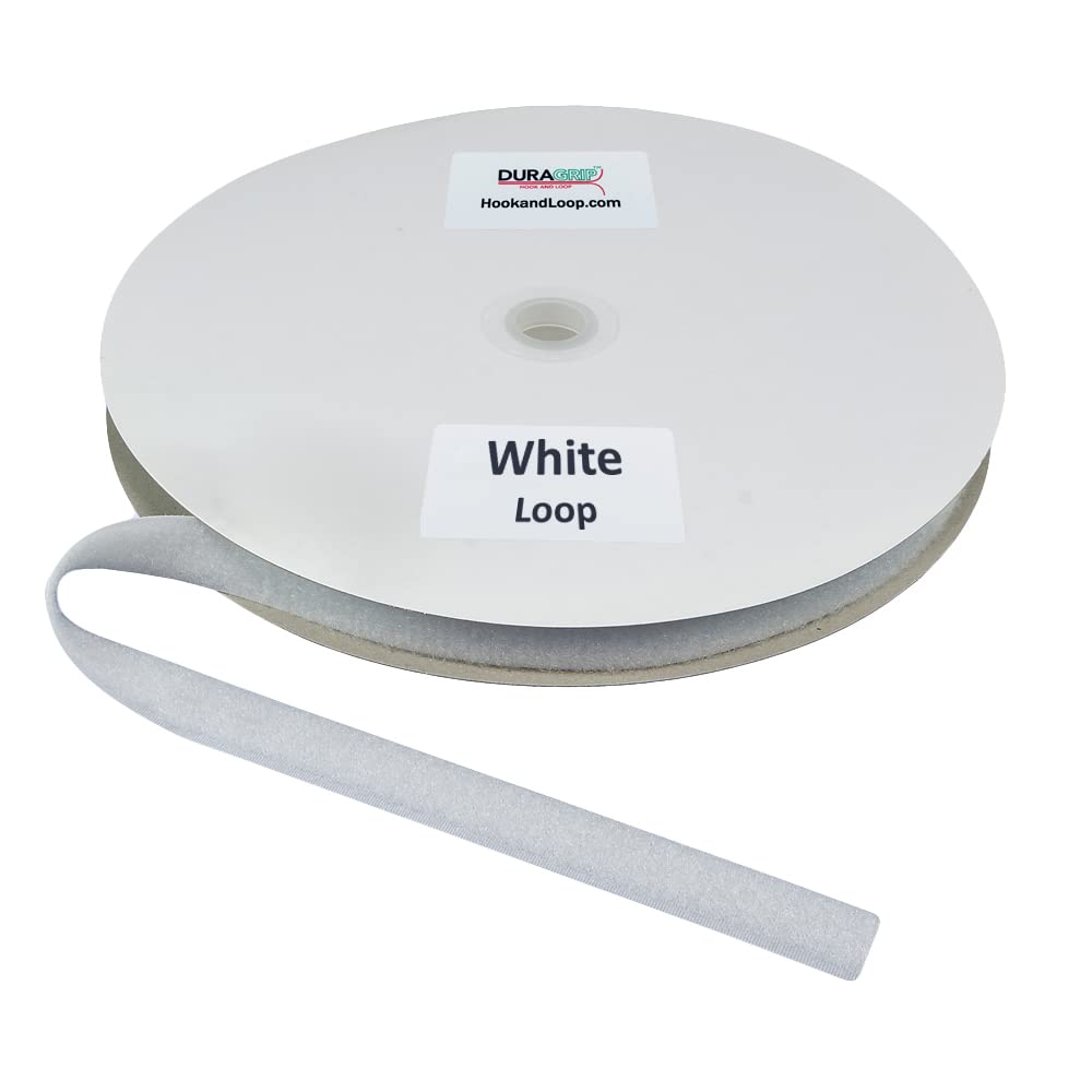Amazon.com: DuraGrip® Brand - 3/4" White Loop Sew-On | Loop Side Only ...