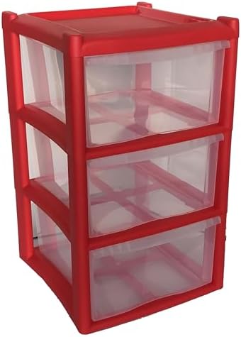 Lunex 3 Plastic Storage Drawers Unit with See-Through Drawers, Compact ...