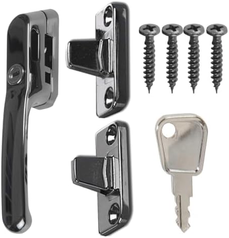 Black Fastener Casement Window Handle for Timber Surfaces | with Key ...