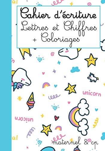 Buy Cahier d'écriture - Lettres et Chiffres + Coloriages - Maternel et ...