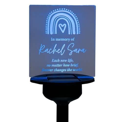 Personalised light up memorial garden LED sign. Custom multi colour ...