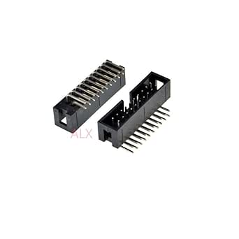 10pcs dc3-20p 2.54MM Pitch JTAG ISP Male Socket Right Angle IDC Box ...