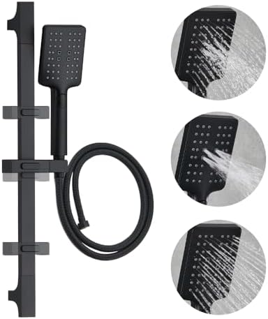 MONDAWE 3-Setting Hand Shower with Slide Bar, High Pressure Handheld ...