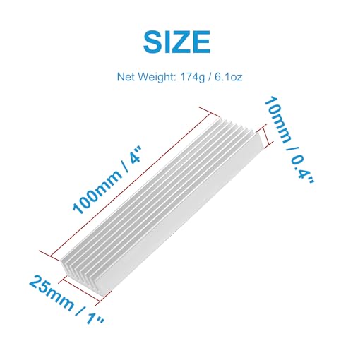 sourcingmap Silver Tone Aluminum Radiator Heatsink Heat Sink Cooling ...