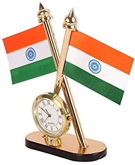 Buy Indian Flag with Watch & God Idol for Car Dashboard & Official ...