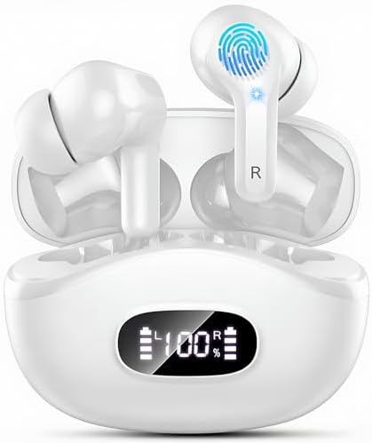 Amazon.com: Wireless Earbuds, 48Hrs 2026 Bluetooth Headphones, Hi-Fi ...