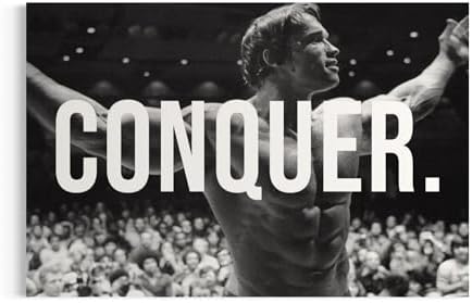 Amazon.com: Canvastoria Arnold Schwarzenegger ‘Conquer’ Motivational ...