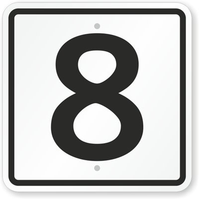 Amazon.com: SmartSign 12 x 12 inch Parking Lot Number “8” Metal Sign ...