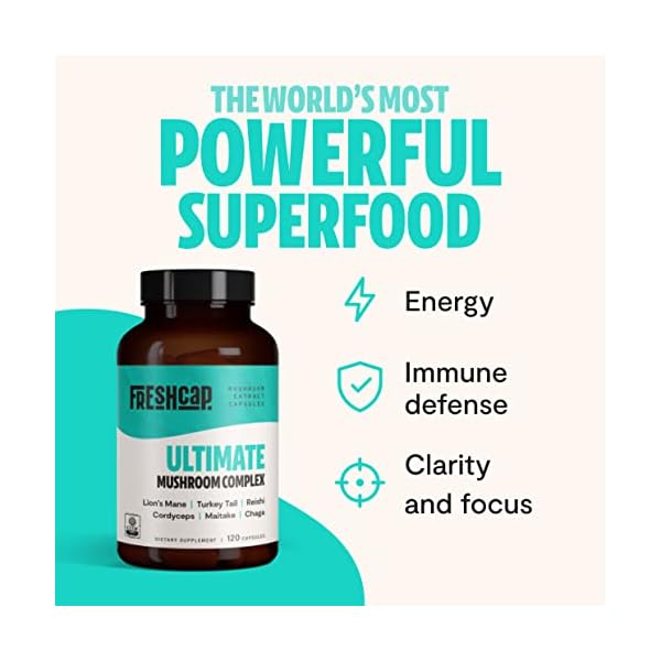 FreshCap Ultimate Mushroom Complex - Ayurveda Lions Mane, Reishi ...