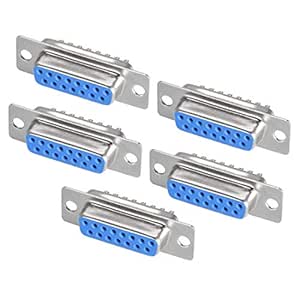 uxcell D-sub Connector DB15 Female Socket 15-pin 2-row Port Terminal Breakout for Mechanical ...