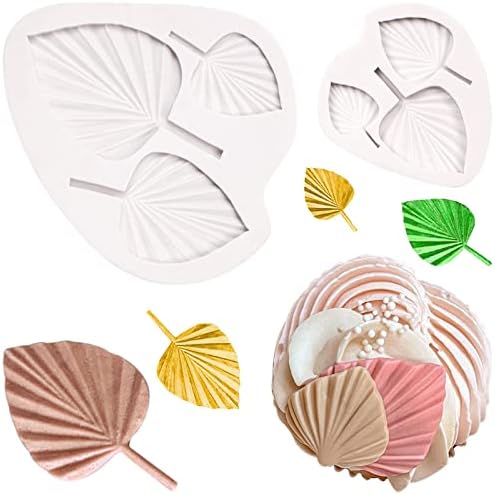 Amazon.com: Sijiangmold 3D Palm Leaf Mold Fan Leaf Silicone Mold ...
