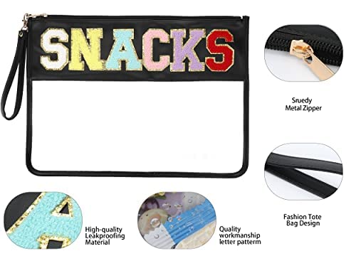 Snapklik.com : Monogram Leopard Clear Stadium Letter Bags Chenille ...